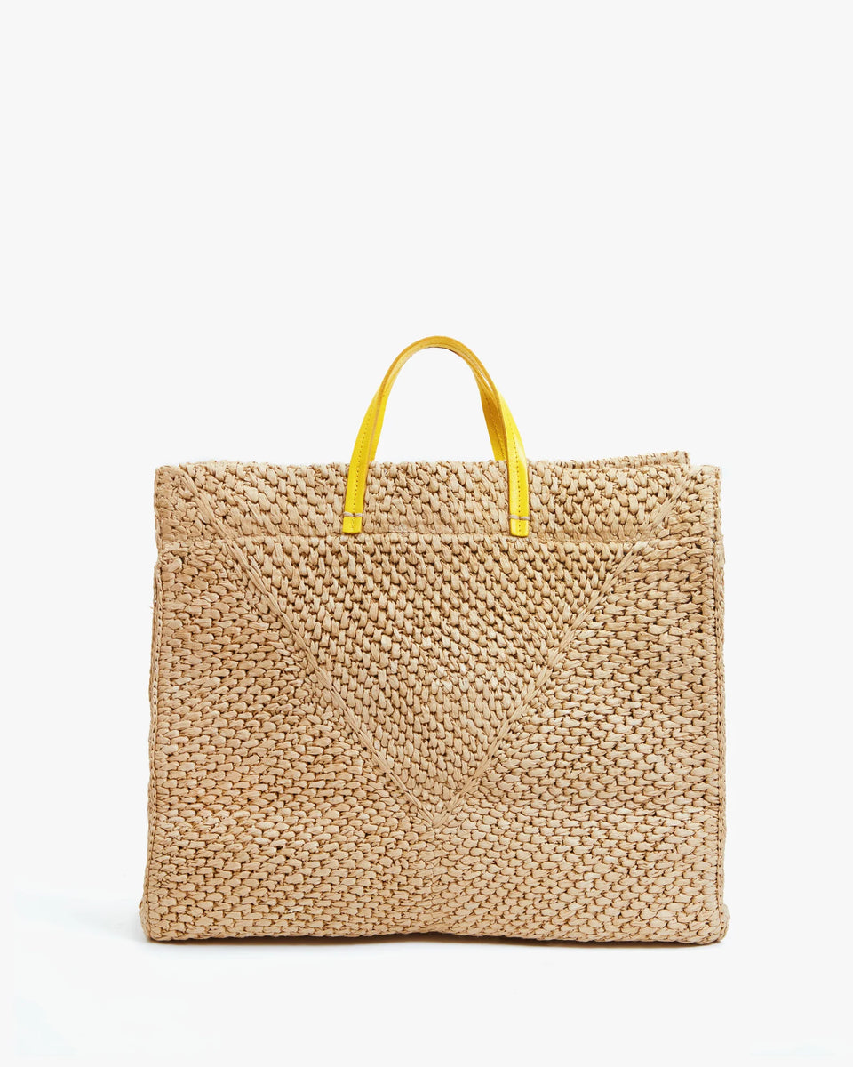 Clare V Summer Simple Tote Raffia Dune – Indigo